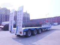 China Fuwa BPW Axle Dropdeck Semi Trailer Heavy Duty 80/100 Tons Semi Truck Lowboy Trailer for sale