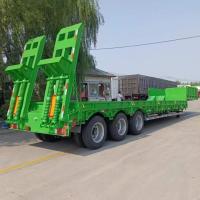 China Fuwa BPW Axle Dropdeck Semi Trailer Heavy Duty 80/100 Tons Semi Truck Lowboy Trailer for sale