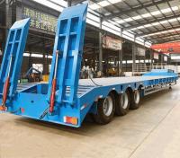China 60-100T Heavy Duty Lowbed Trailer With Multi Axle Hydraulic 12 Tires for sale