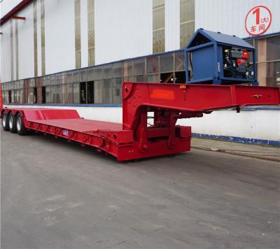 China 90-120t Load Gooseneck Lowbed Trailer Strong Structure Easy Loading for sale