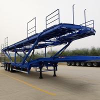China Tri-Axle 6-10 Car Semi Trailer with 4.0 Meters Height and High-Strength Steel Construction for Auto Transport for sale