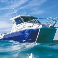 China 8m Aluminum Fishing Yacht with 45-70km/h Speed, 8 Person Capacity and Dual F150BETX Outboard Motors for sale