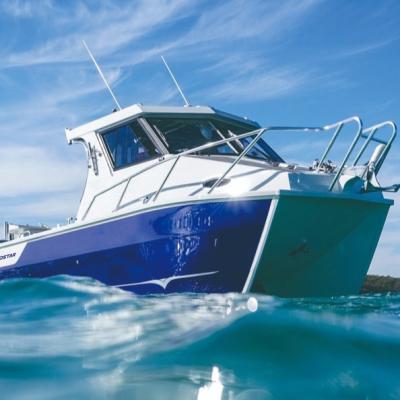 China 8m Aluminum Fishing Yacht with 45-70km/h Speed, 8 Person Capacity and Dual F150BETX Outboard Motors for sale