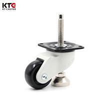 China White Nylon 2400kg 3 Inch Adjustable Height Caster Wheels For Automation Equipment for sale