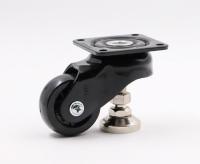 China Black PA6 Heavy Duty Adjustable Caster Wheels 670kg Easy Moving for sale