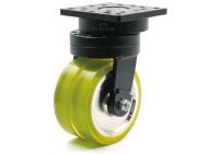 China Polyurethane 350kg 110mm AGV Casters With Double Rotation Structure for sale