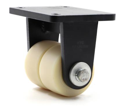 China Flange Type 1700kg 75mm Heavy Duty Dual Wheel Casters Low Height for sale