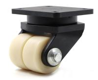 China Fixed 1900KG Dual Wheel Swivel Casters 4 Inch Polyurethane Wheels for sale