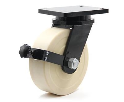 China Fixed Rigid Flange Nylon Swivel Casters 9000kg 300mm Large Swivel Wheels for sale