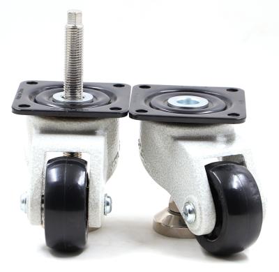 China White Nylon 2400kg 3 Inch Adjustable Height Caster Wheels For Automation Equipment for sale
