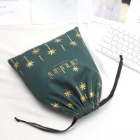 China Custom Cotton Linen Drawstring Shoe Bag 25x30cm Gold Screen Printing Gift Bag for sale