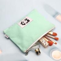 China Large Cotton Canvas Travel Makeup Bag Eco Friendly Cosmetic Toiletry Organizer with Custom Logo 30x20cm for sale