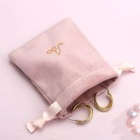 China Luxury Velvet Jewelry Pouch Anti Scratch Lining Secure Drawstring Closure 3x4 Inch for sale