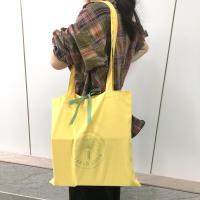 China Custom Cotton Linen Tote Bag 35x45cm Yellow Green Eco-Friendly Shopping Bag with String for sale