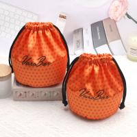 China Round Bottom Gift Drawstring Satin Bag Digital Full Printing Customized for sale