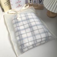 China Custom Cream Organza Envelope Bag with Ribbon for Clothes Dust Bag 10x15cm for sale