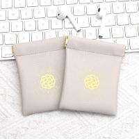 China Custom Logo Waterproof PU Leather Pouch 8x6cm Drawstring Key Coin Jewelry Bag for sale
