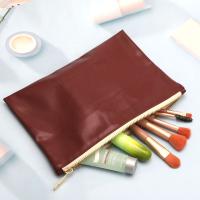 China Custom Logo Embossed PU Leather Cosmetic Zipper Bag Waterproof 4x6 Inch for sale