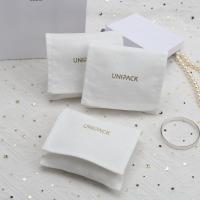 China Custom Logo Brush Canvas Envelope Jewelry Bag 10x8cm Soft Pouch for Necklace Earring Ring for sale