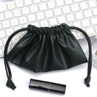 China Custom Logo Soft PU Leather Drawstring Pouch 4x6 Inch Skincare Makeup Lipstick Packaging Waterproof for sale
