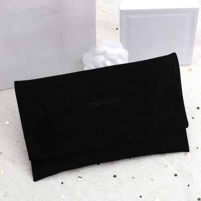 China Custom Embossed PU Leather Envelope Wallet Black Waterproof Luxury Gift 20x10cm for sale