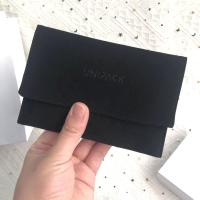 China Custom Embossed PU Leather Envelope Wallet Black Waterproof Luxury Gift 20x10cm for sale