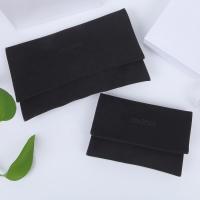 China Custom Emboss Black Leather Envelope Bag 10x15 Waterproof PU Wallet Packaging Dustproof for sale