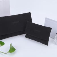 China Custom Emboss Black Leather Envelope Bag 10x15 Waterproof PU Wallet Packaging Dustproof for sale