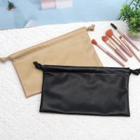 China Pu Leather Cosmetic Drawstring Bag Waterproof Custom Logo for sale