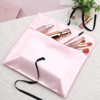 China Custom Logo Printed Pink Satin Packing Envelope Dust Bag 30x40cm for Hair Accessories for sale