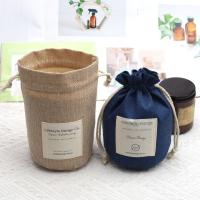 China OEM Round Bottom Natural Linen Jute Drawstring Bag 10x15cm for Candle Gift Packaging for sale