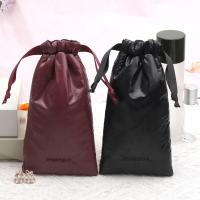 China Custom Logo Printed PU Leather Drawstring Bag for Sunglasses and Power Bank Storage 8x6 Inch for sale