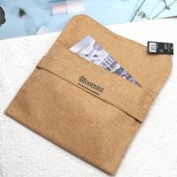 China Natural Jute Envelope Bag 30x40cm Clothes Packaging Custom Printed Logo Dustproof for sale