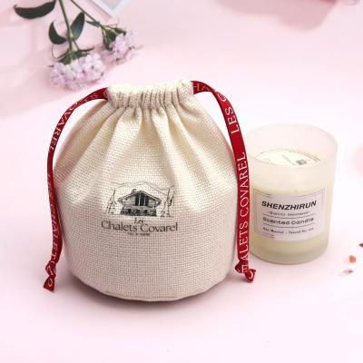 China Custom Logo Printed Eco Friendly Jute Linen Drawstring Bag 1kg for Coffee Bean Packaging for sale