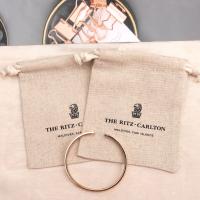 China Cotton Linen Jewelry Drawstring Pouch Dust Proof Bag for Rings Necklaces Earrings 10x15cm for sale