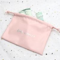 China Custom Logo PU Leather Drawstring Bag Waterproof Cosmetic Pouch 20x15 cm for sale