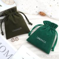 China Custom Logo Velvet Perfume Dust Bag Drawstring Faux Suede Pouch 10x15cm for sale