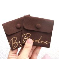China Microfiber Jewelry Dust Bag Snap Button Bag With Insert Pad for sale