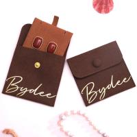China Microfiber Jewelry Dust Bag Snap Button Bag With Insert Pad for sale