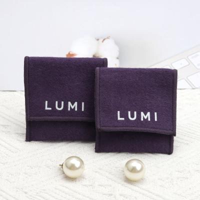 China Custom Printed Envelope Cotton Twill Jewelry Dust Bag for Necklace Earring Storage 10x8cm for sale