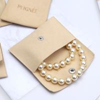 China Luxury Envelope Microfiber Jewelry Pouch With Button Embossing Logo for sale