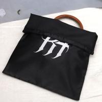 China Custom Logo Printed Black Satin Drawstring Bag for Hair Clothes Hat Packaging 8x10 Inch for sale