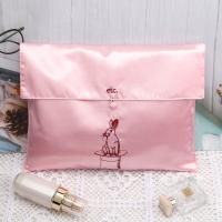 China Custom Logo Printed Silk Satin Dust Bag 30x40cm for Luxury Clothes and Hair Packing for sale