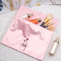 China Custom Logo Printed Silk Satin Dust Bag 30x40cm for Luxury Clothes and Hair Packing for sale