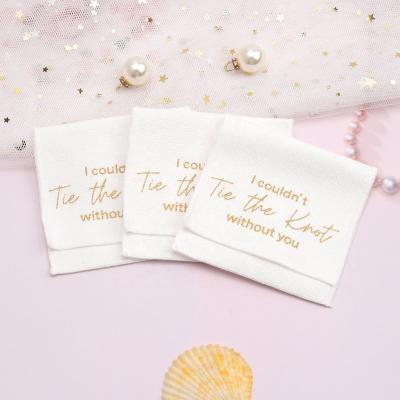 China Custom Logo Printed Brush Canvas Envelope Jewelry Pouch for Earring Necklace 20x15cm for sale