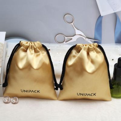 China Custom Logo Glossy Silk Satin Dust Bag 4x6 Inch Cosmetic Perfume Makeup Storage Pouch for sale