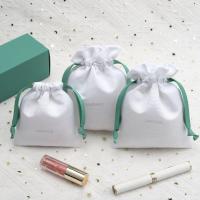 China Custom Logo Printed Silk Satin Bag for Perfume Gift Packaging Storage Dustproof 20x15cm for sale