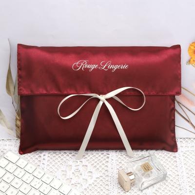 China Custom Logo Printed Satin Envelope Pouch 4x6 Inch for Underwear Clothes Handbag Packaging for sale
