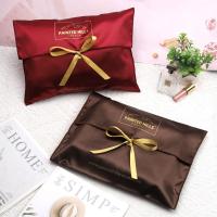 China Custom Logo Satin Envelope Bag with Ribbon for Hair Bundles Packing 4x6 to 16x18 Inches for sale
