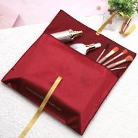 China Custom Logo Satin Envelope Bag with Ribbon for Hair Bundles Packing 4x6 to 16x18 Inches for sale